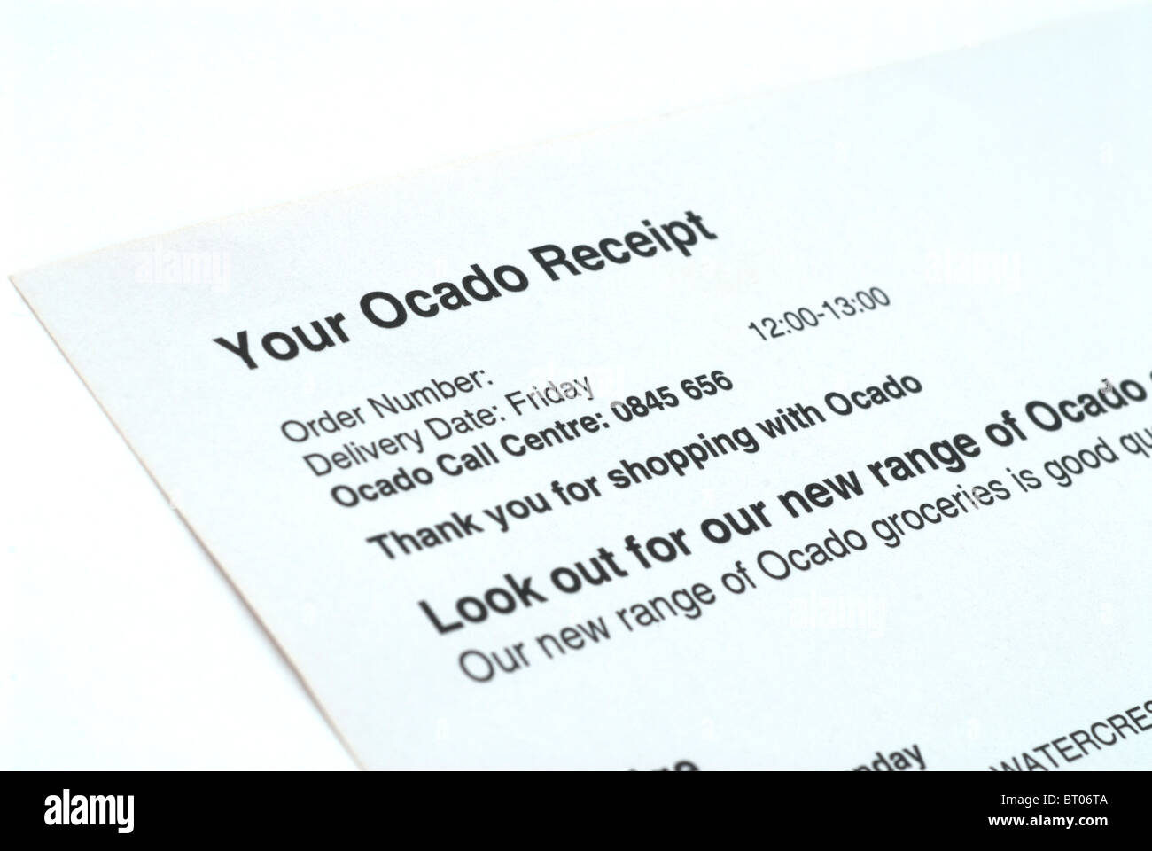 Ocado receipt hi-res stock photography and images - Alamy