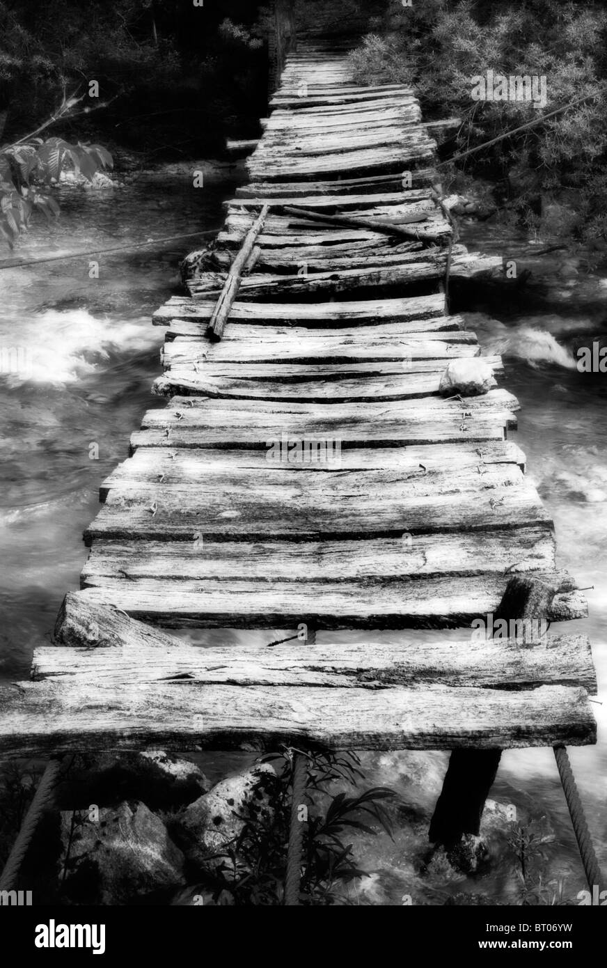 Rickety Bridge;Dangerous Bridge;Worn Out Stock Photo - Alamy