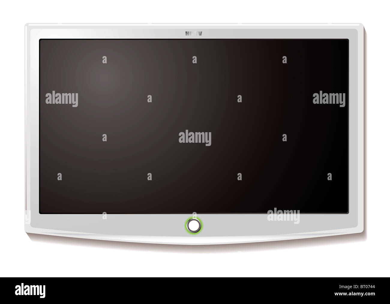 Modern LCD TV hanging on wall with blank screen Stock Photo - Alamy