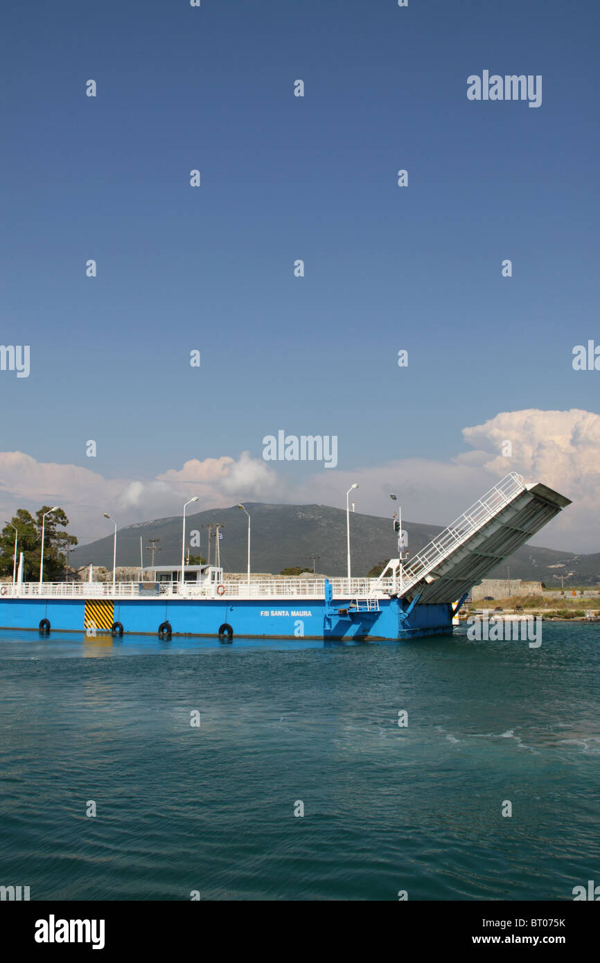 Floating bridge, Lefkada town, Lefkada, Ionian Island, Greece Stock ...