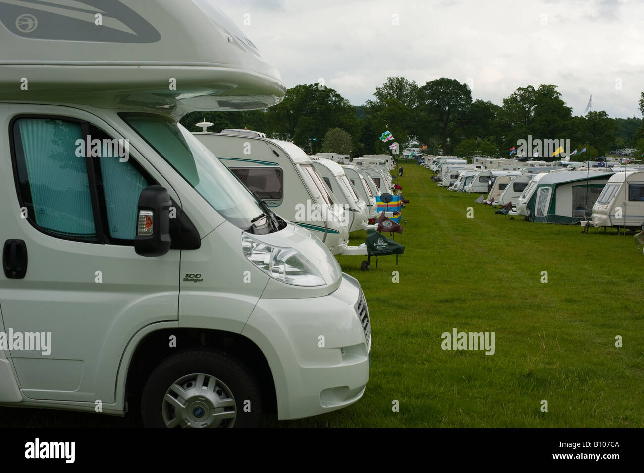 Hundreds of Motorhomes and Caravans at Rally Stock Photo - Alamy