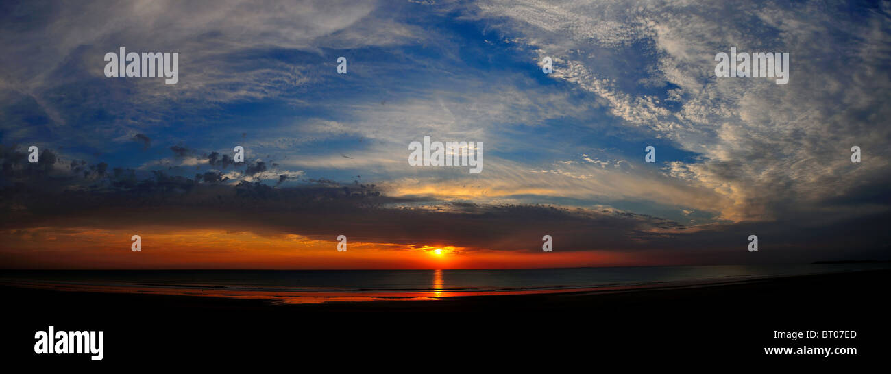 On the beach, a sunset in Normandy, France Stock Photo - Alamy