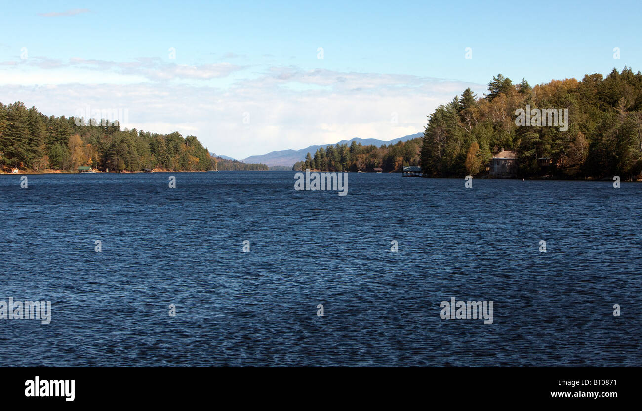 Long Lake in the Adirondack State Park of New York. Shot in the fall of ...