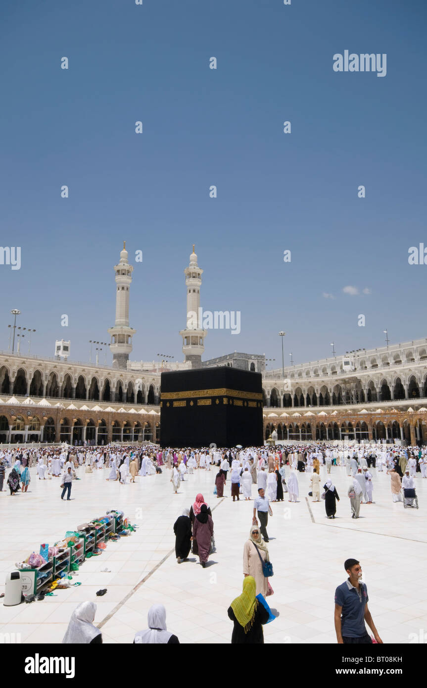 Pilgrims circumambulate the Kaaba at Masjidil Haram on April 27, 2010 ...