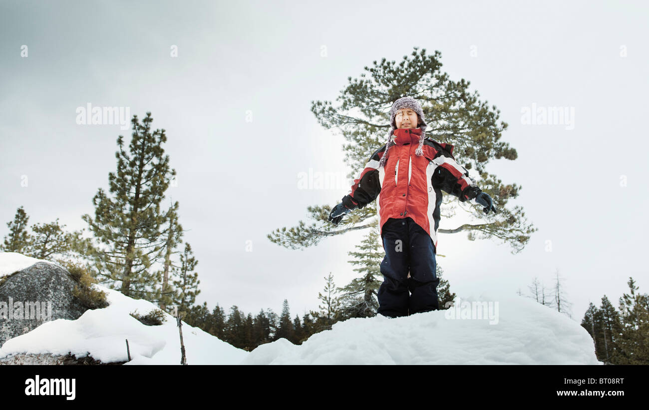 American boy snow hi-res stock photography and images - Alamy
