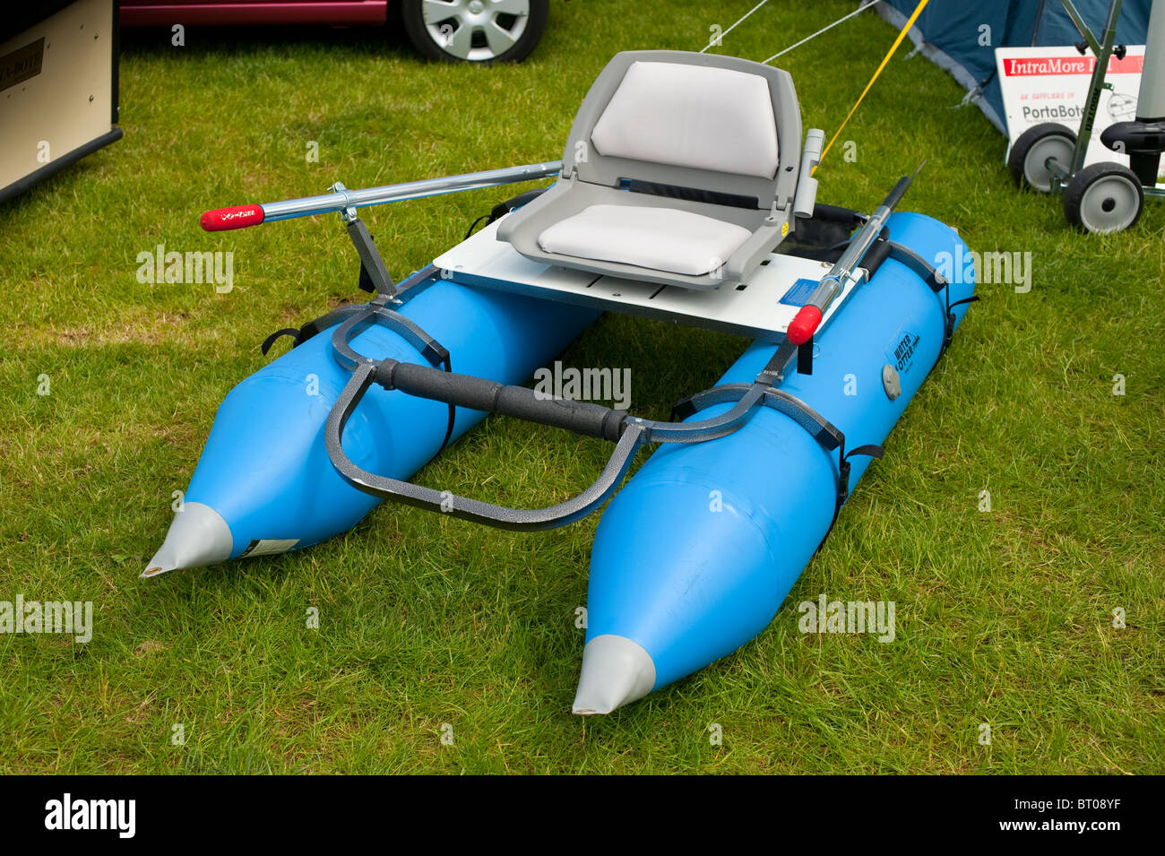 Small foldable inflatable catamaran boat Stock Photo - Alamy