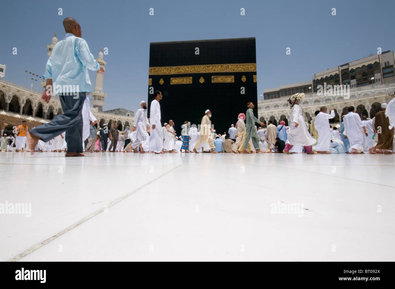 Pilgrims circumambulate the Kaaba at Masjidil Haram on April 27, 2010 ...