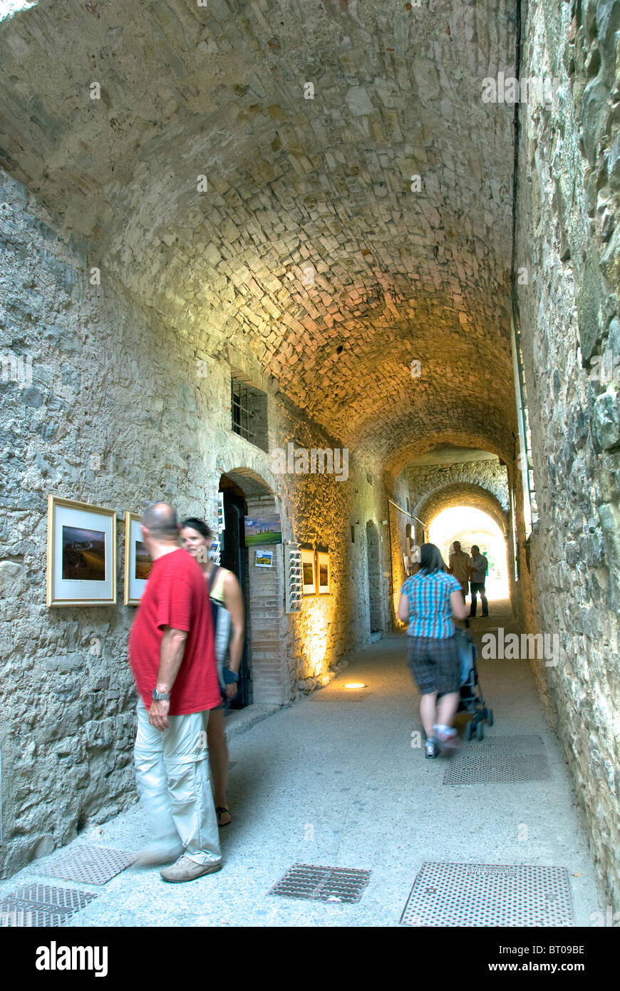 vaulted walkway in the castle walls and now a craft and tourist walk in ...