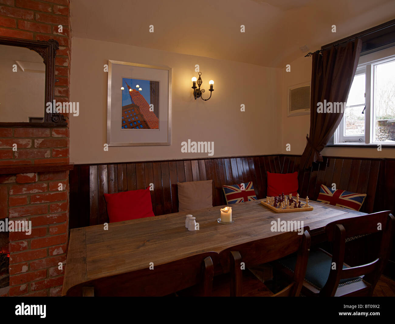 An interior of an old english pub or public house in the UK Stock Photo ...
