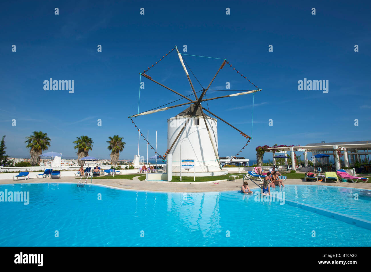 Hotel swimming pool in Albufeira, Algarve, Portugal Stock Photo - Alamy