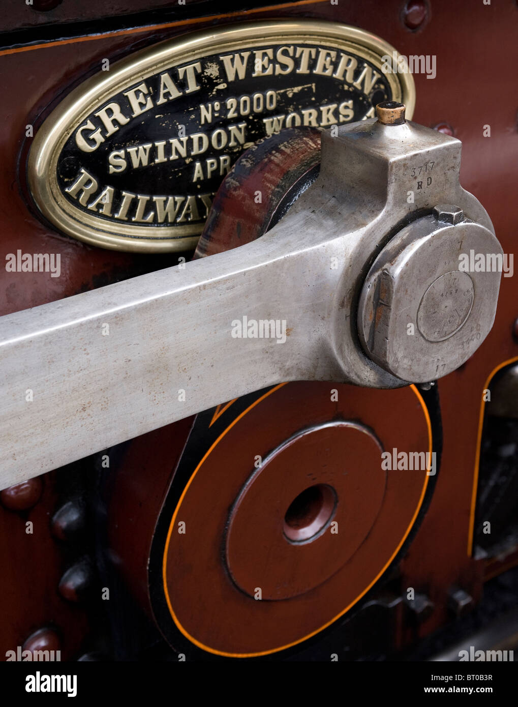 steam train number plate and cam drive Stock Photo - Alamy