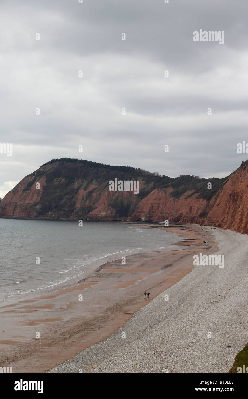 A view across jacobs ladder beach in Sidmouth, Devon Stock Photo - Alamy