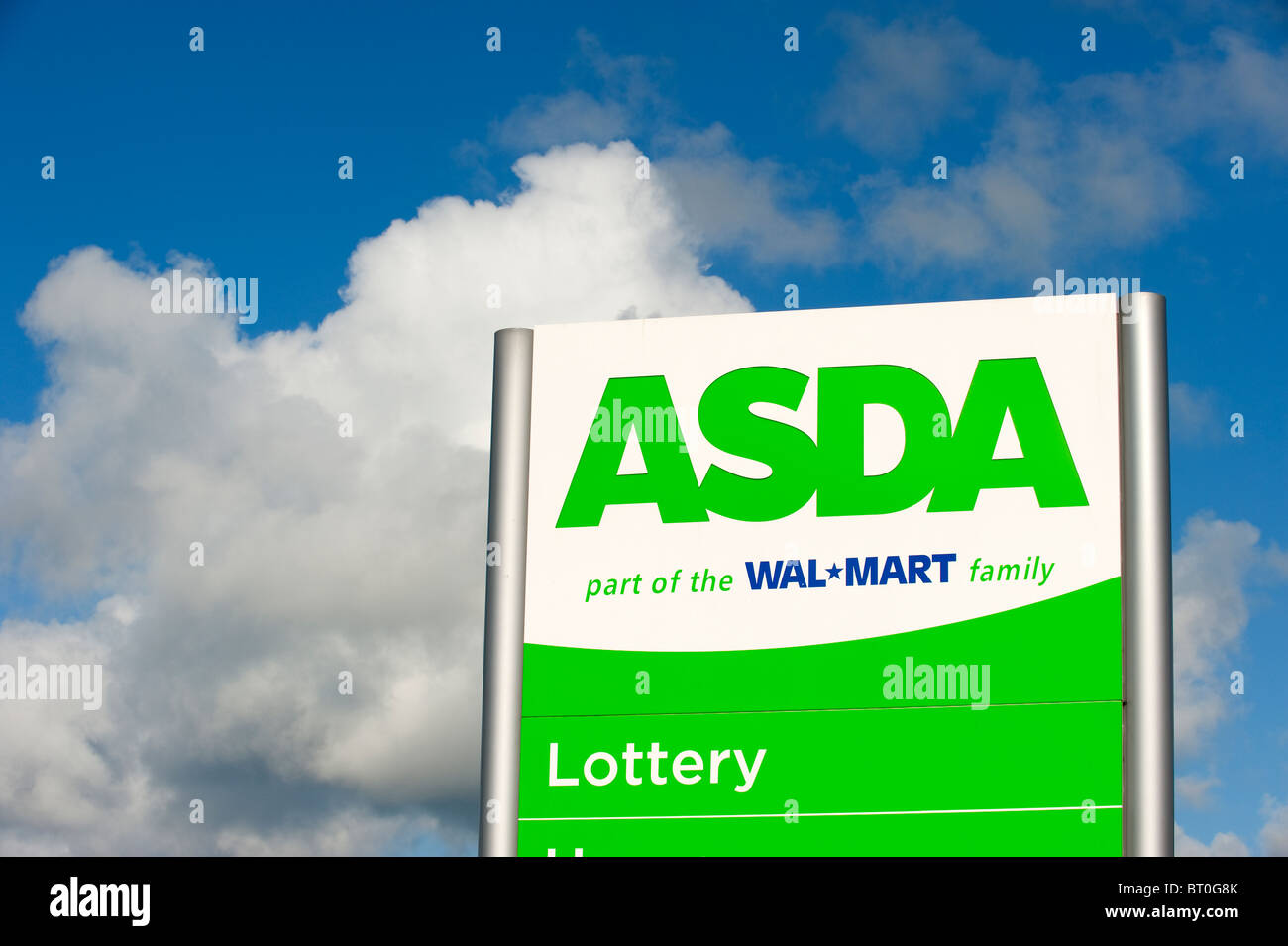 Asda Logo Sign Wal*Mart Lottery Blue Sky Stock Photo - Alamy