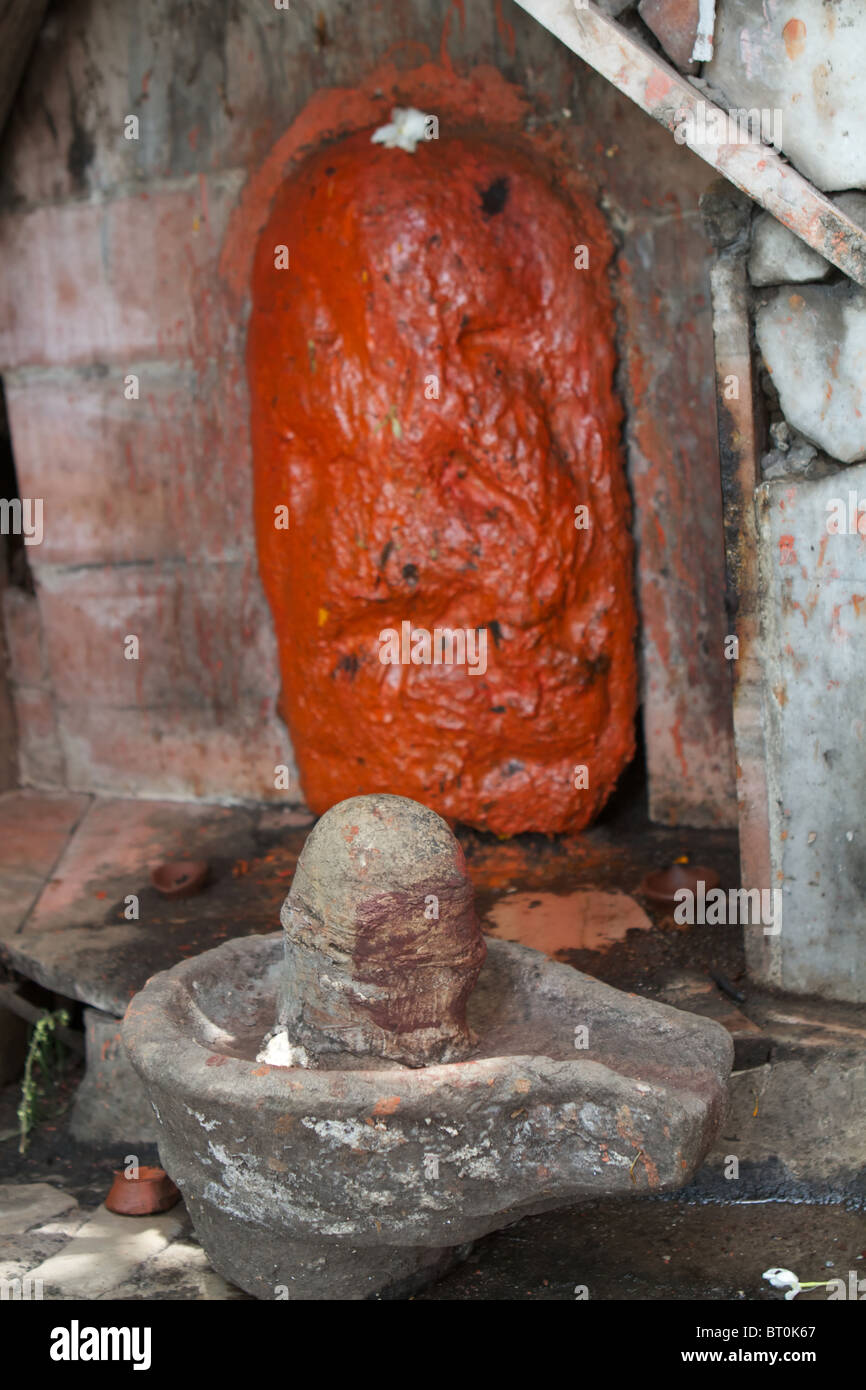 shiva sign in a jammu temple Stock Photo - Alamy