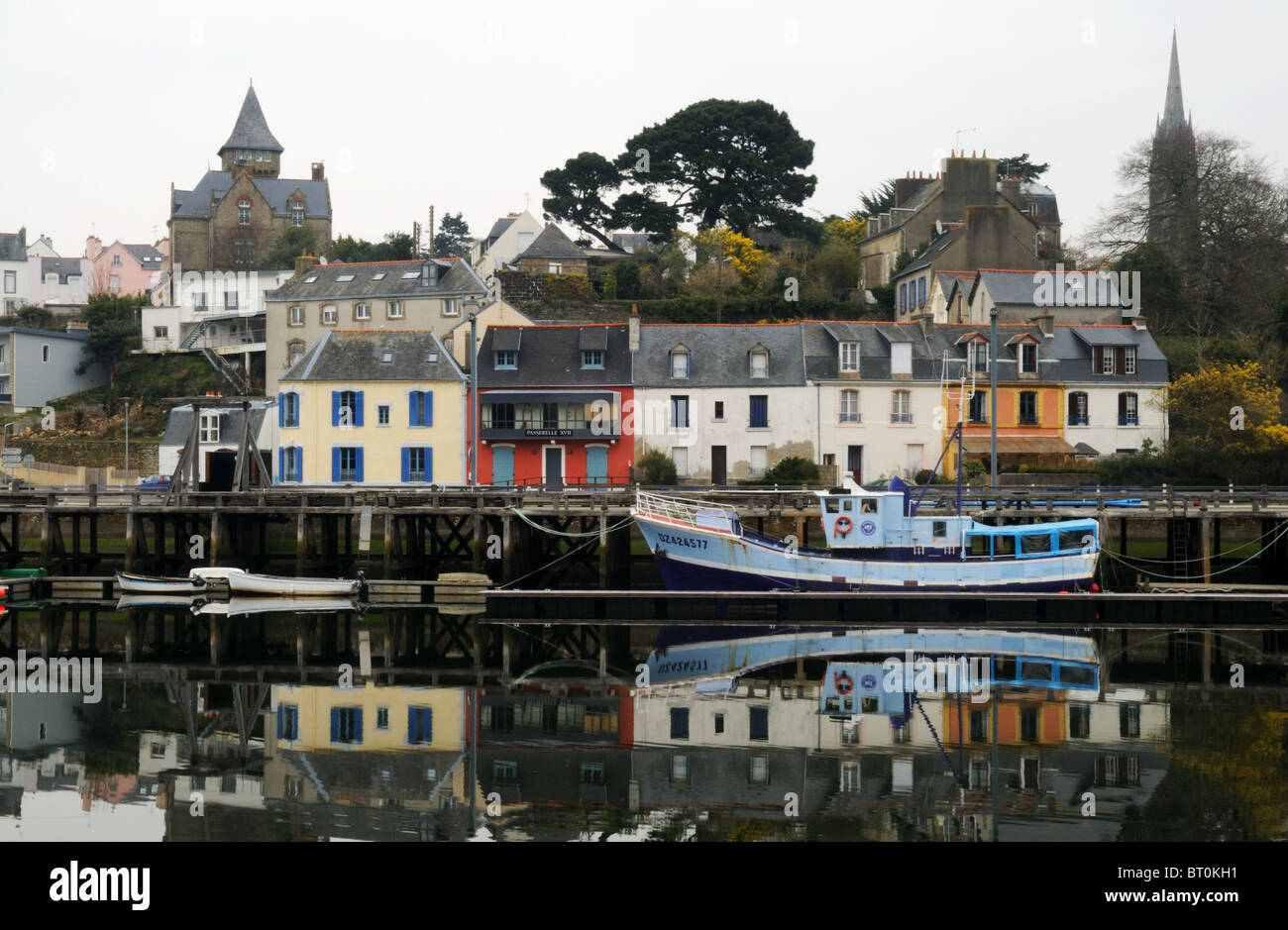 A calm scene in a French harbor Stock Photo - Alamy