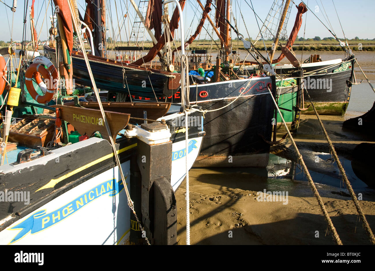 Thames sailing barges, Hythe quay, Maldon, Essex, England Stock Photo ...