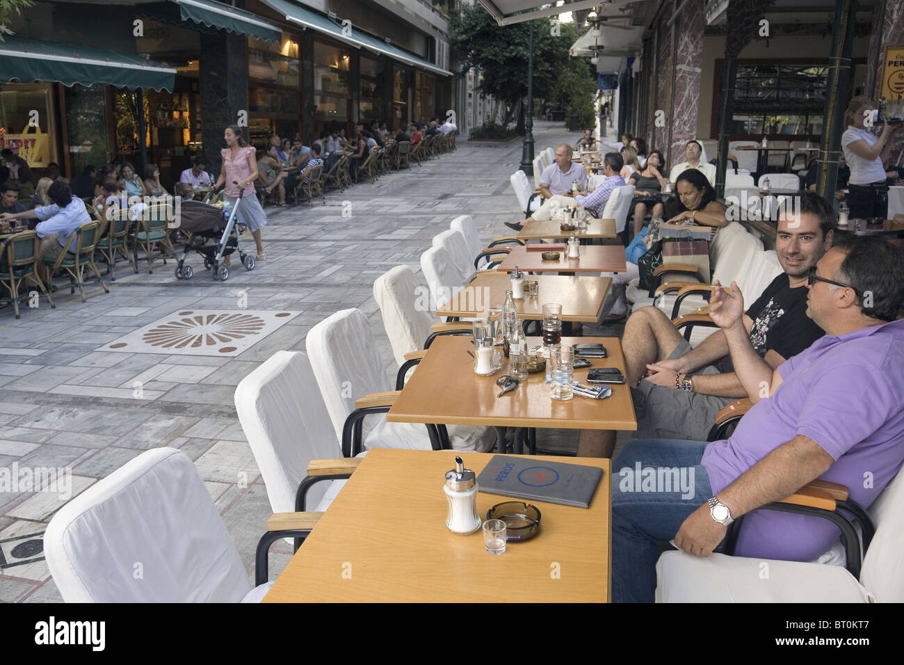 Athens Greece. Cafe Peros in the affluent Kolonaki district Stock Photo ...