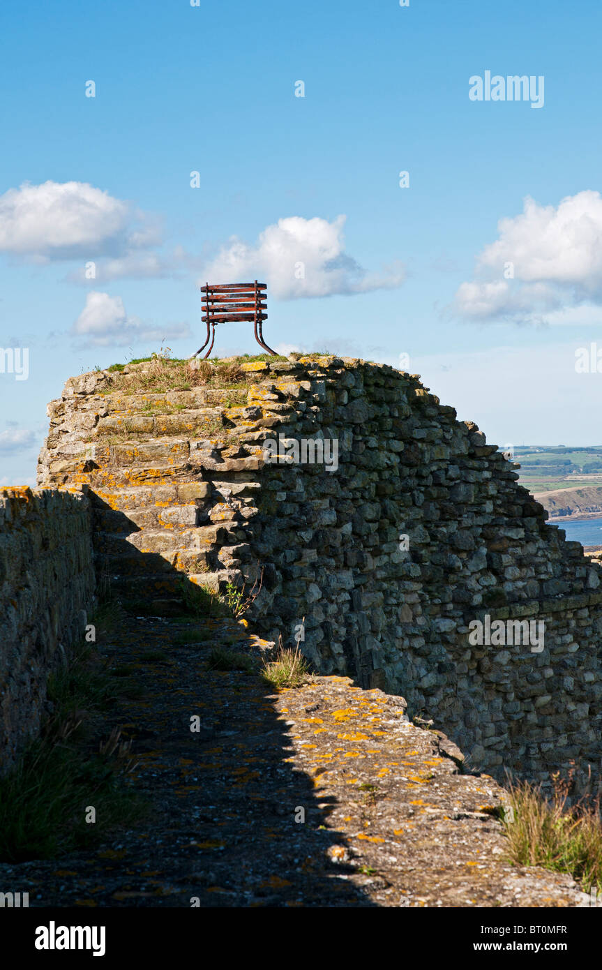A fire beacon on top of a mound built into the outer walls of ...