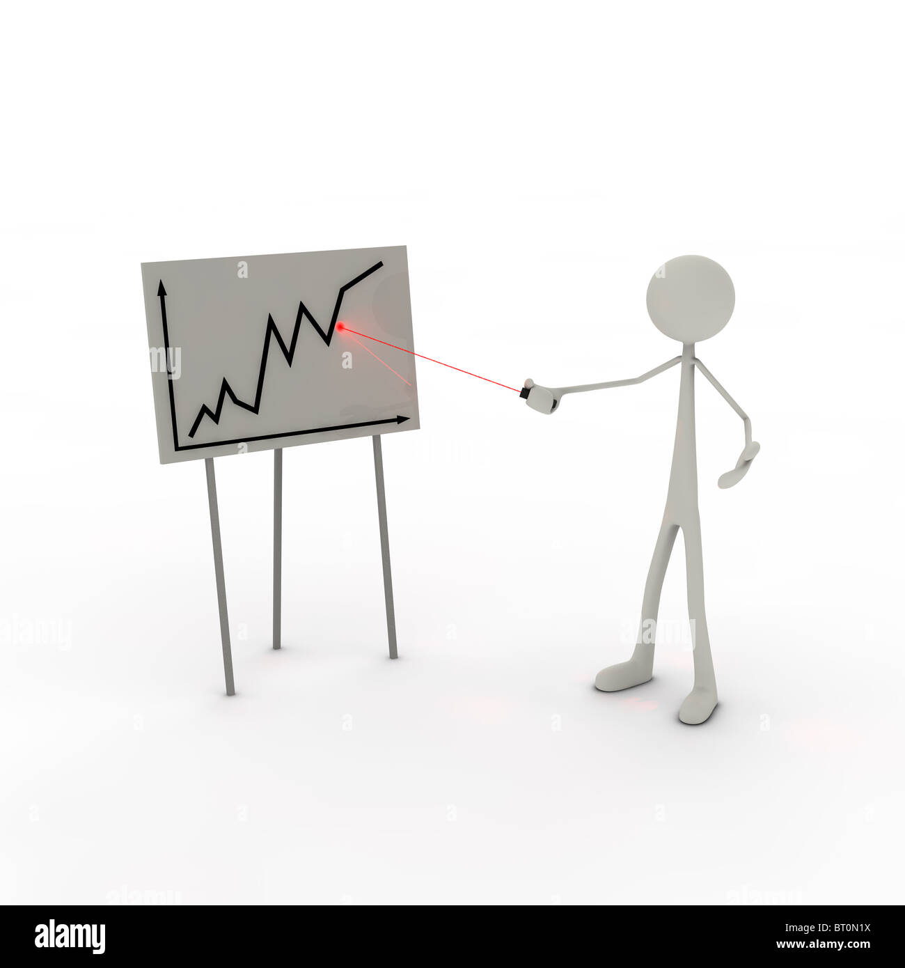 Figure with graph and laser pointer Stock Photo - Alamy