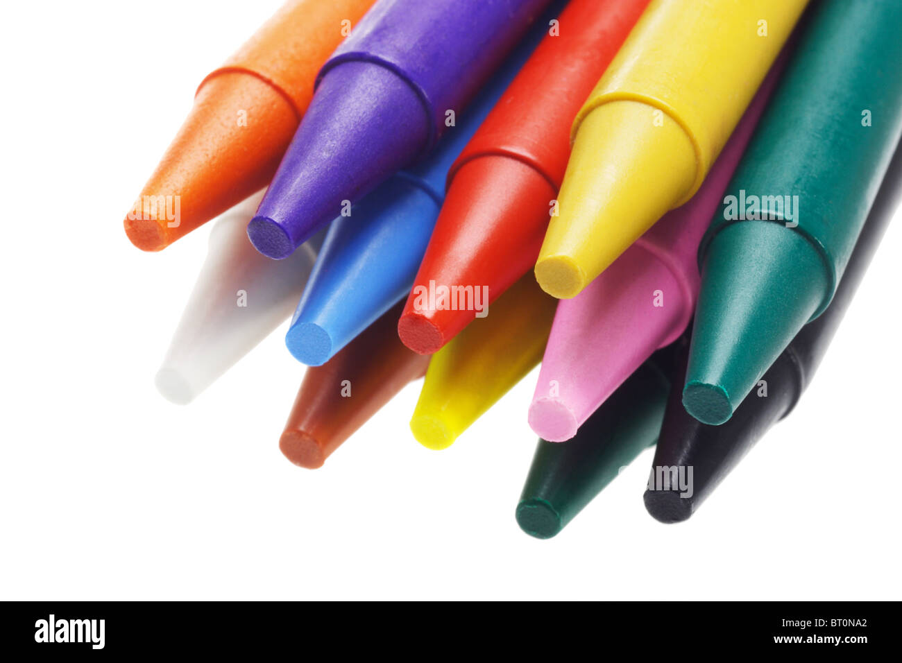 Close up of multicolor crayon pencils on white background Stock Photo ...