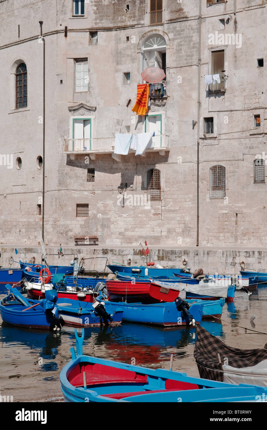 Bari Province Monopoli Old Town Pouilles puglia boat fishing harbour ...