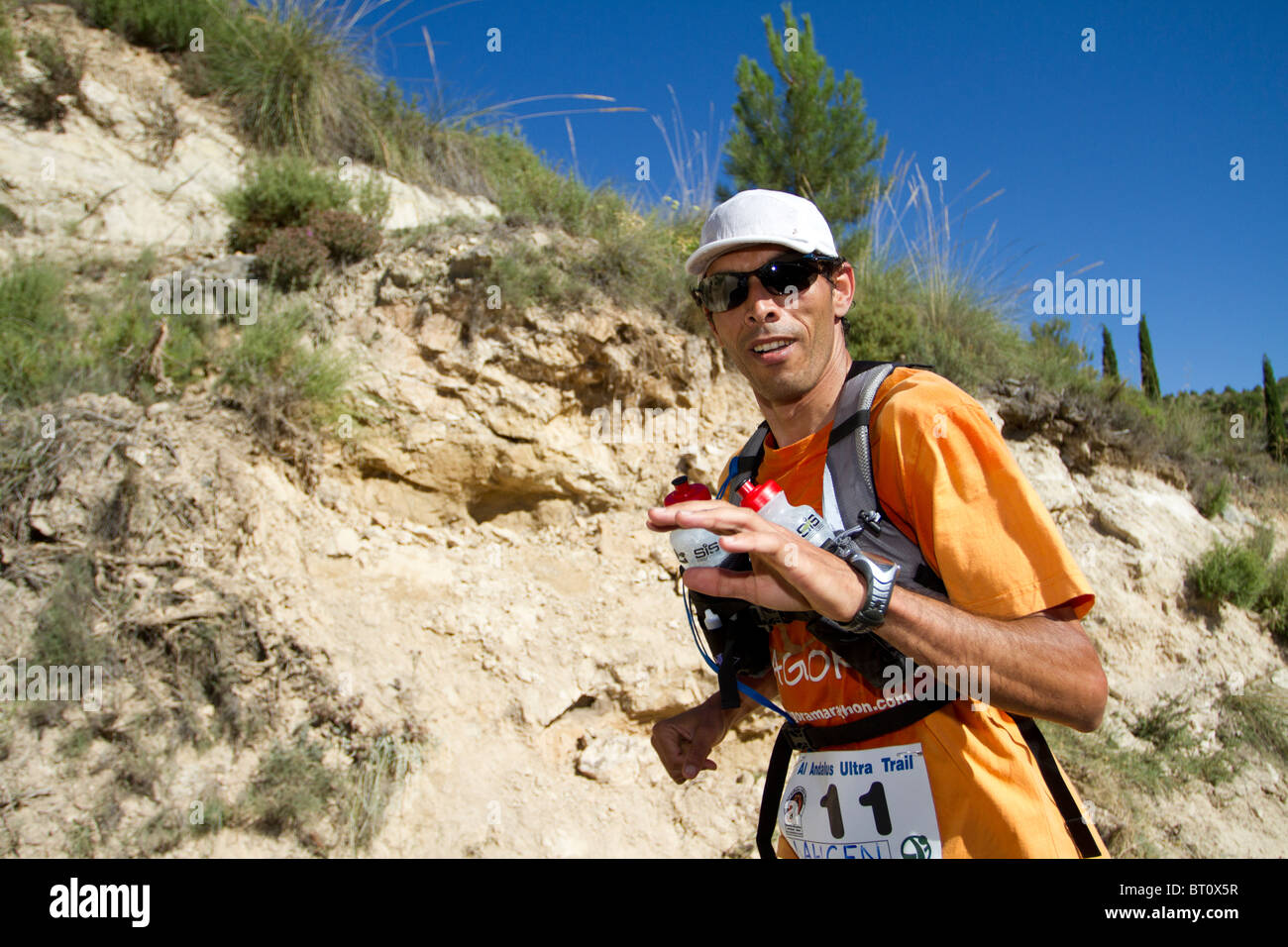 Moroccan extreme distance runner Lahcen Ahansal, winner of the 2010 Al ...