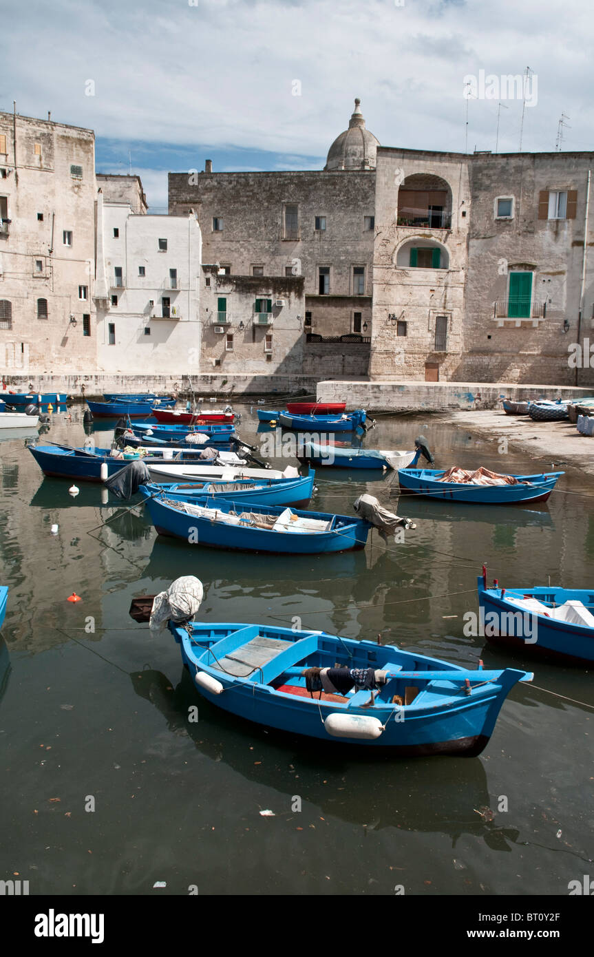 Bari Province Monopoli Old Town Pouilles puglia boat fishing harbour ...