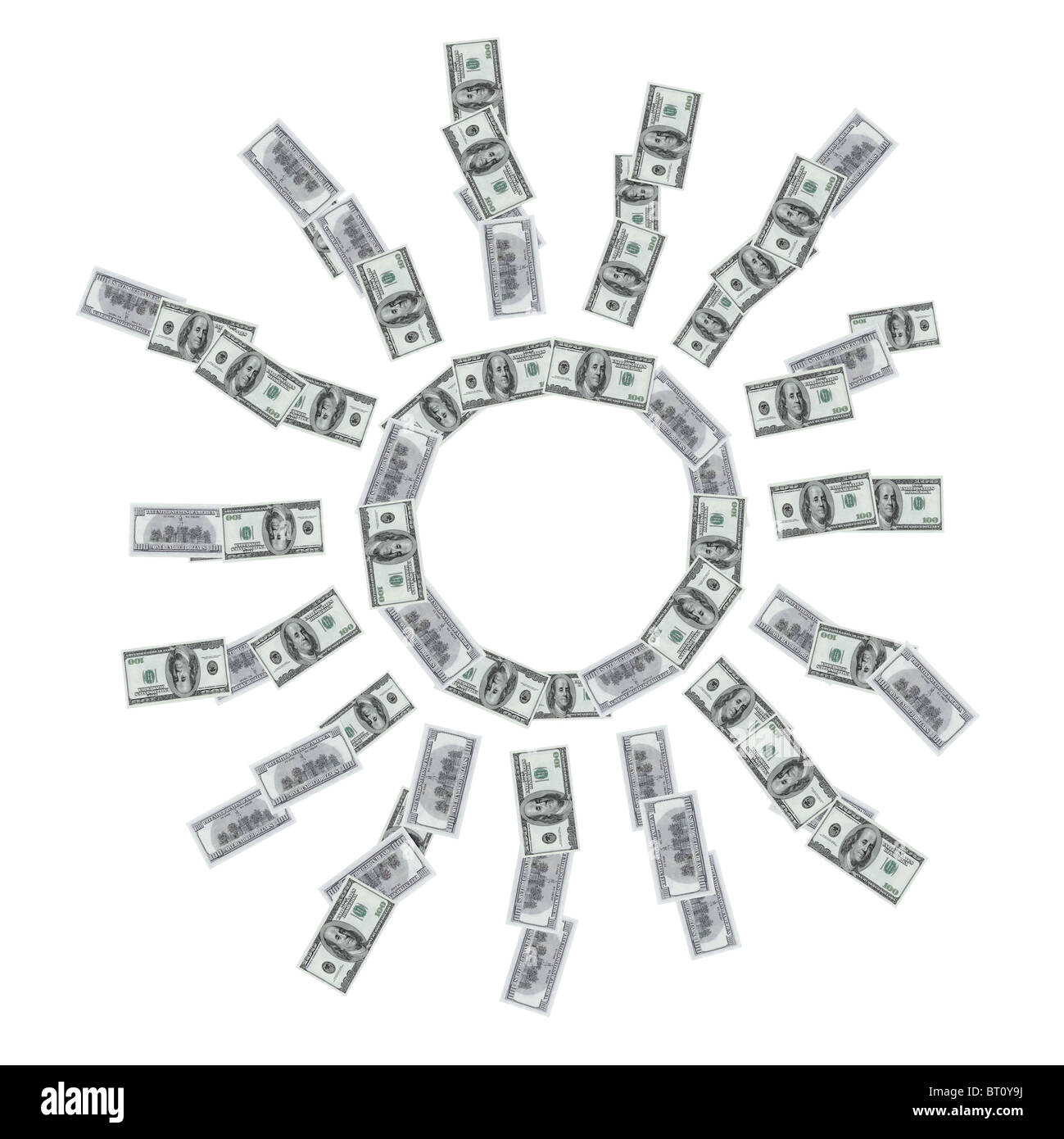 the sun with dollar banknotes Stock Photo - Alamy