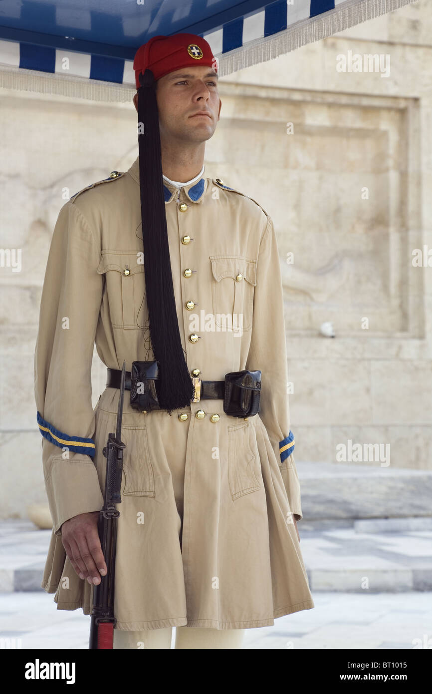 Athens, Greece, Europe. Presidential Guard outside the Parliament ...