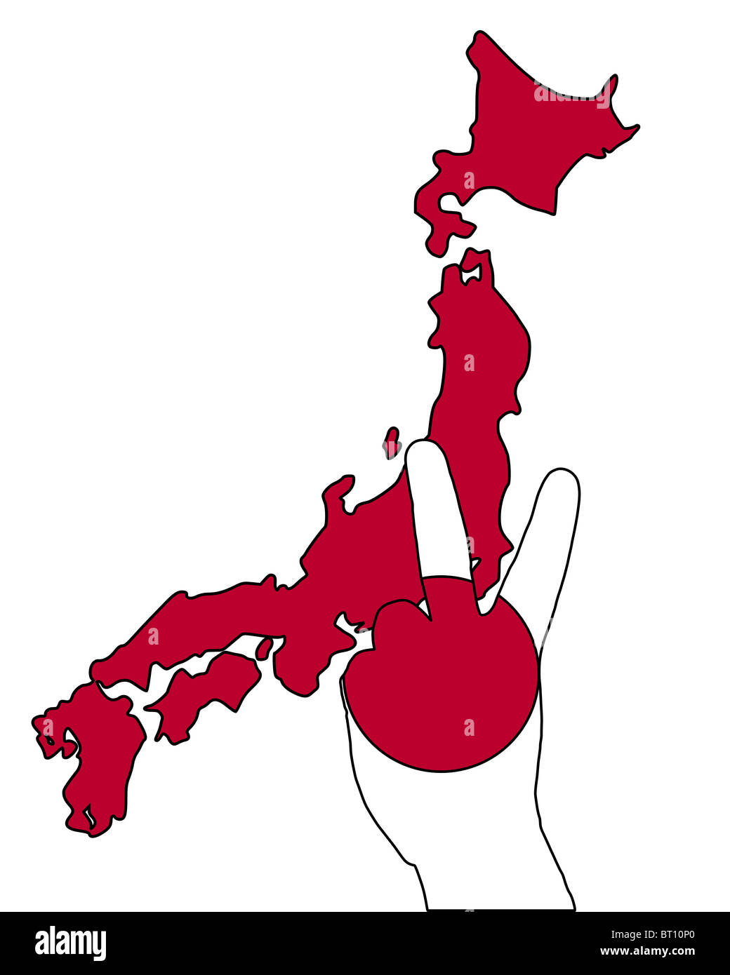 Japan hand signal Stock Photo - Alamy