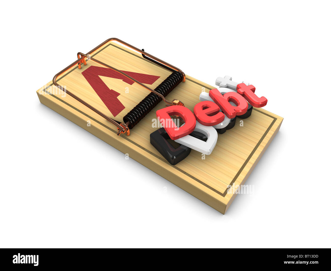3d render, debt trap concept isolated on white background Stock Photo ...