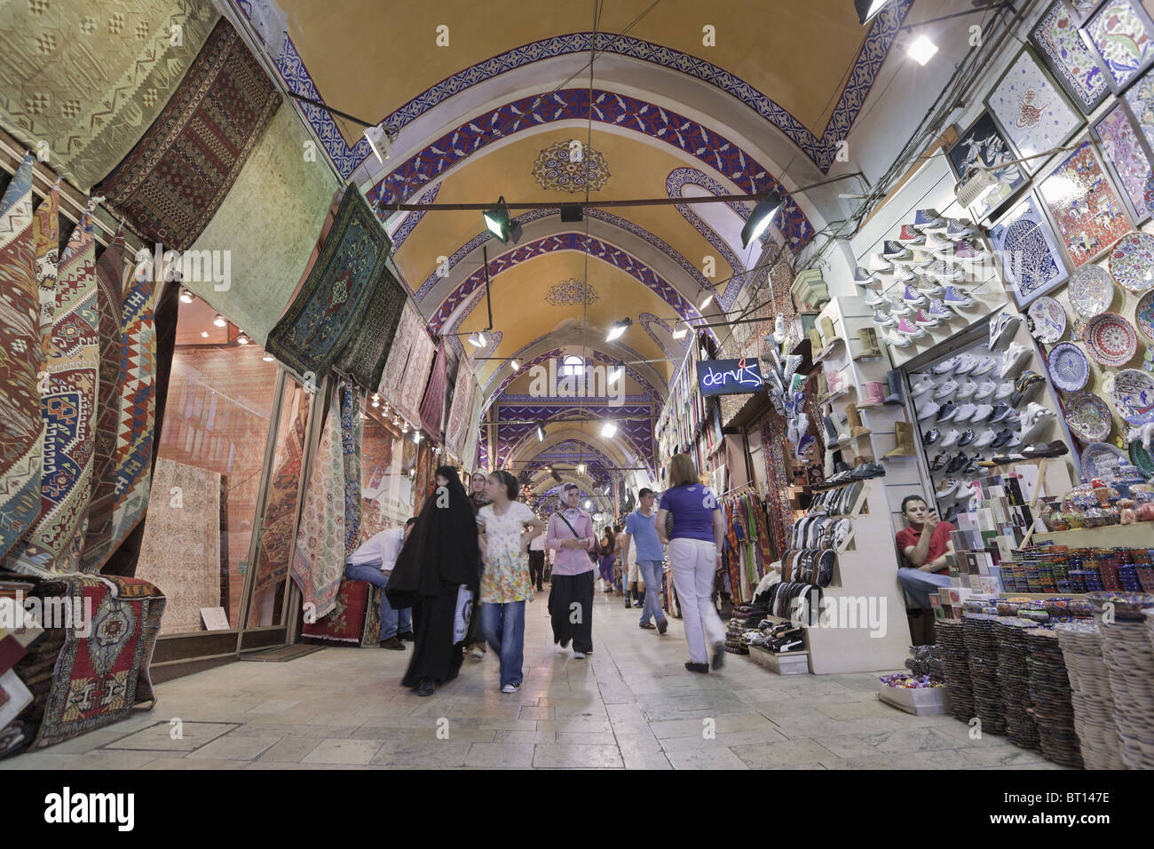 Istanbul, Turkey. Grand Bazaar, covered market, carpets for sale Stock ...