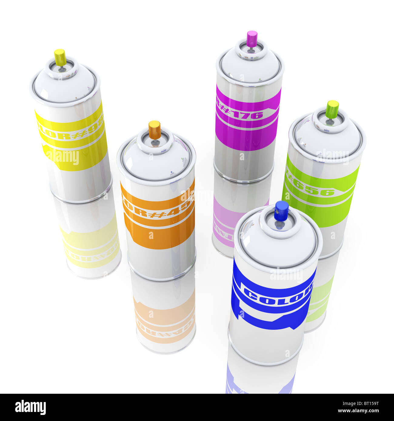 3d render spray cans Cut Out Stock Images & Pictures - Alamy