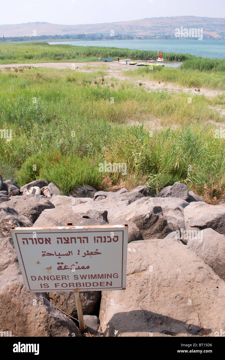 Due to the drought, the water level in this fresh water lake is ...
