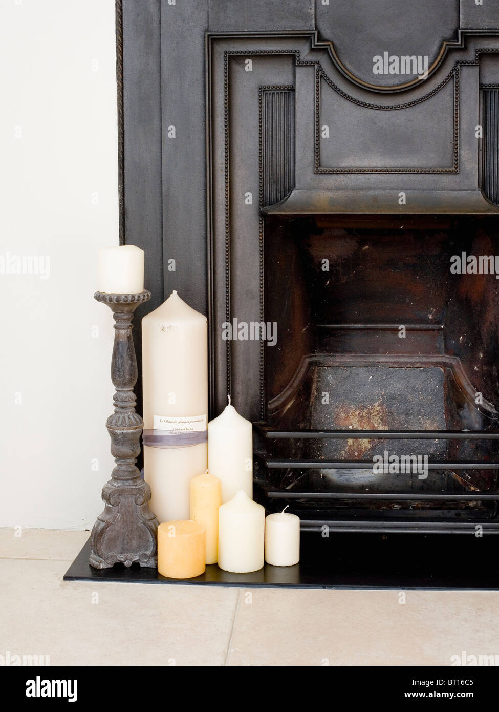 Candle Cluster In Fireplace