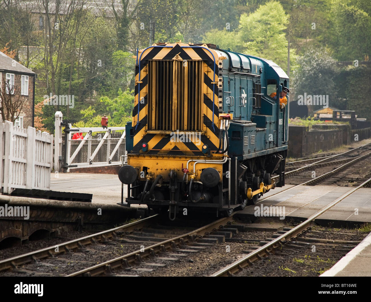 BR Class 08 Diesel shunter Grosmont crossing Stock Photo, Royalty Free ...