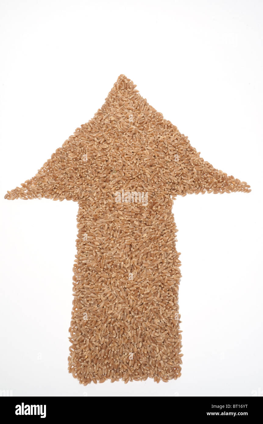 Arrow sign formed from wheat grain Stock Photo - Alamy