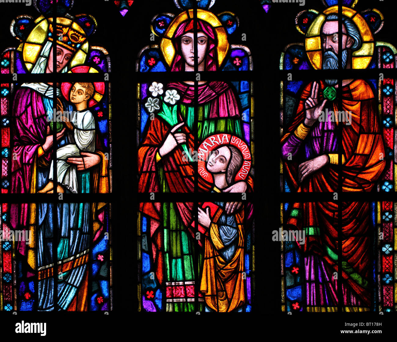 Stained glass Saint John's the Baptist cathedral Wroclaw Poland Stock ...