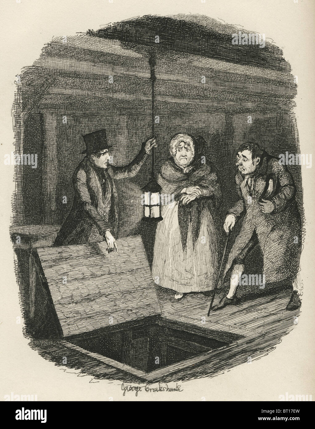 "The Evidence destroyed". 19th century illustration from Charles Dicken ...