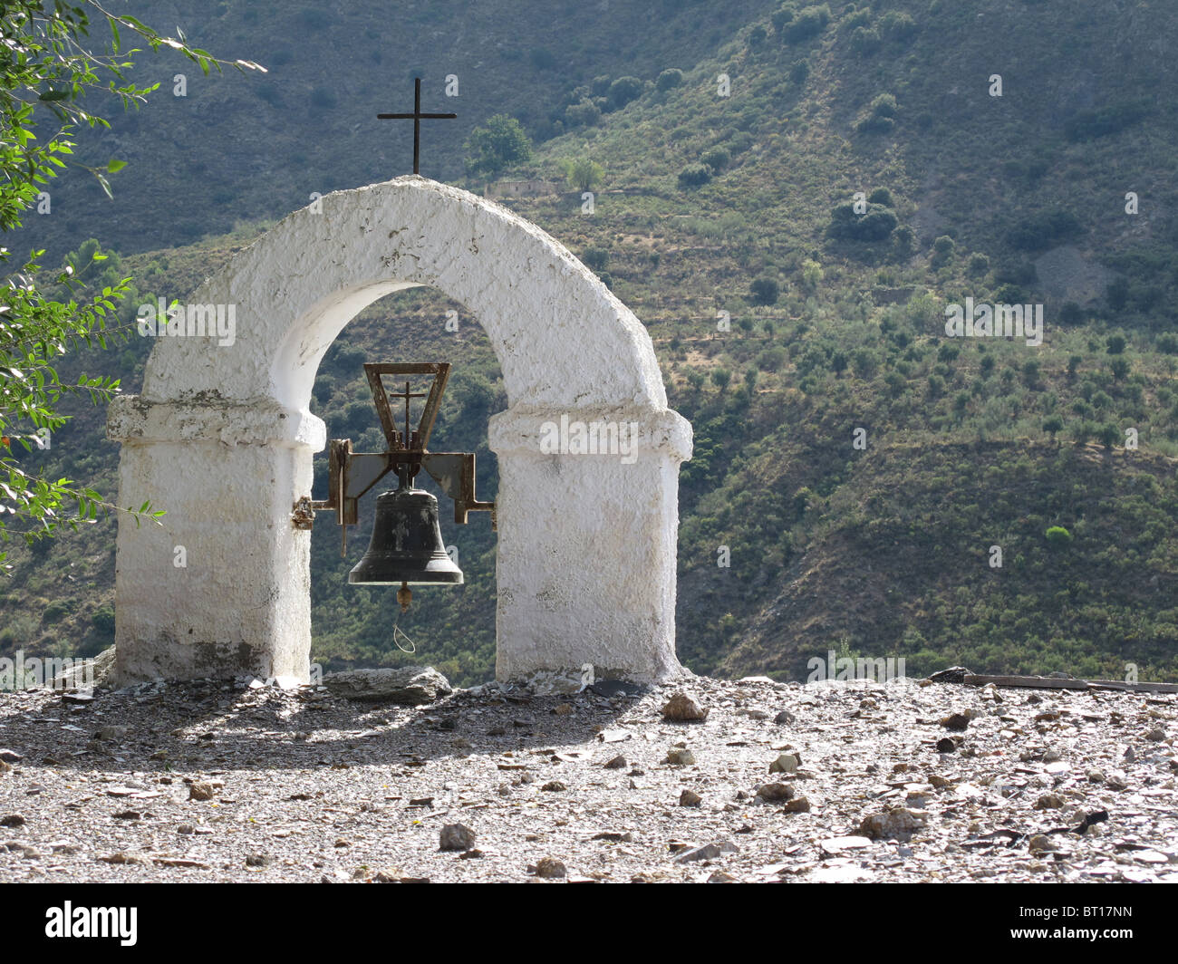 Church roof with bell and cross Stock Photo - Alamy