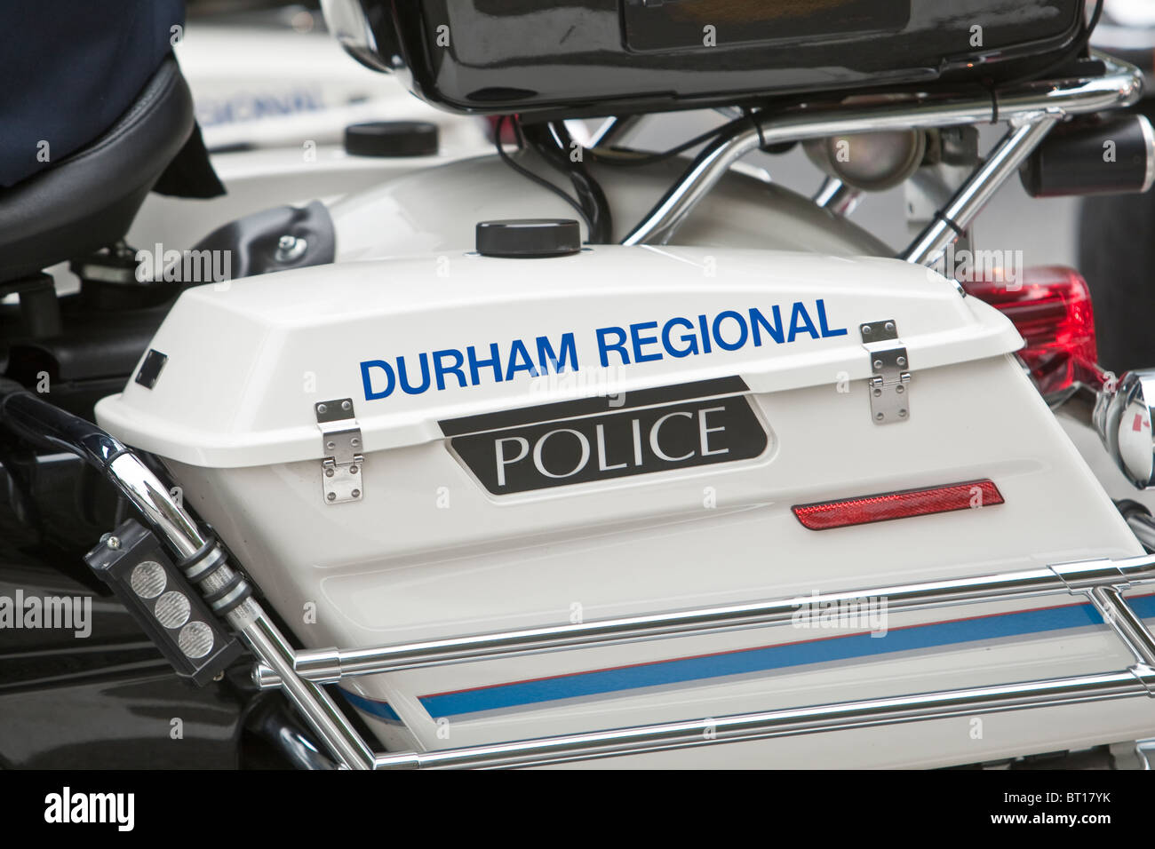 Durham Regional Police motorcycle is seen during a police memorial ...