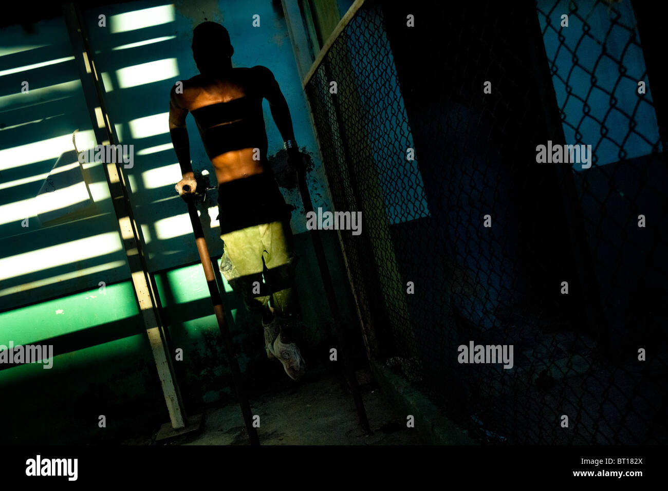 A Cuban boxer works out at Rafael Trejo boxing gym, an outdoor sport ...