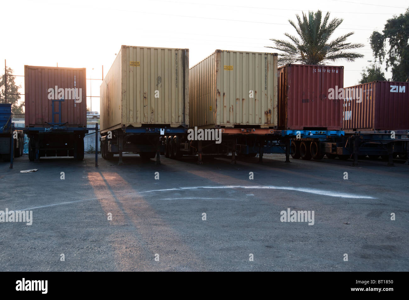 Shipping containers at a port awaiting export Stock Photo - Alamy
