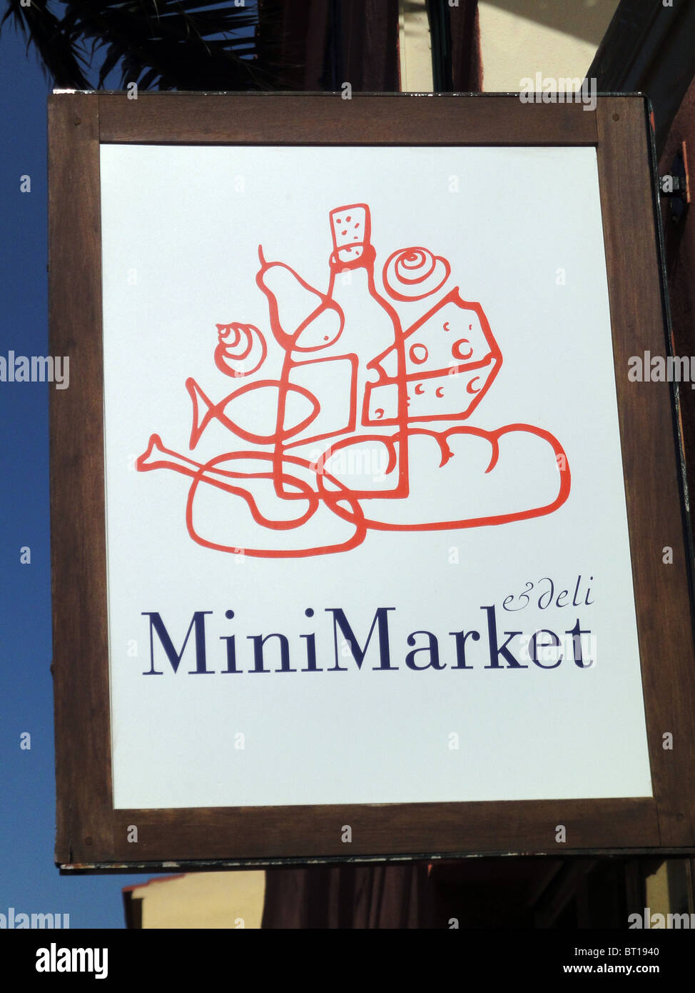 A Mini market and deli sign Stock Photo - Alamy