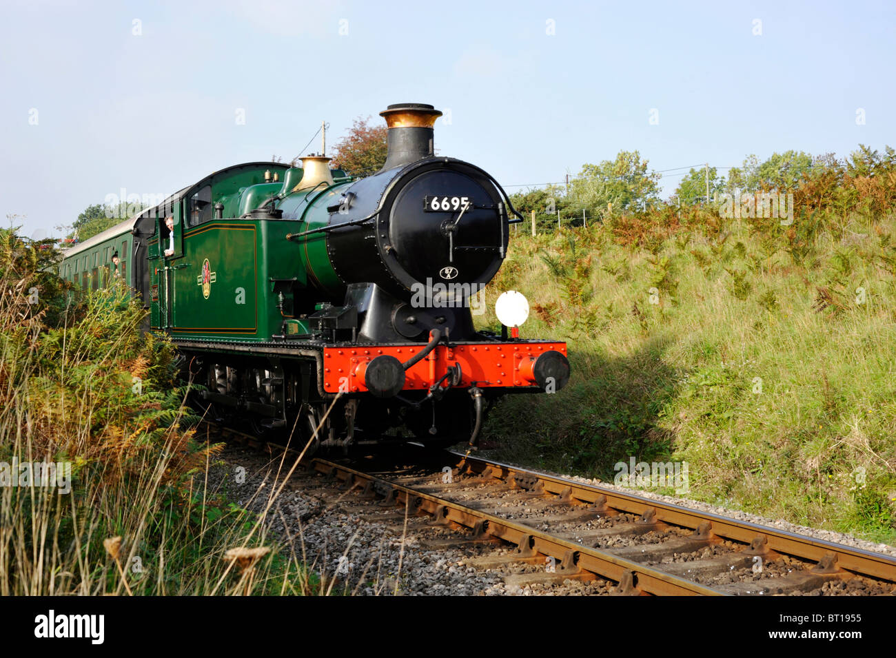 steam train running on the preserved swanage railway line Stock Photo ...
