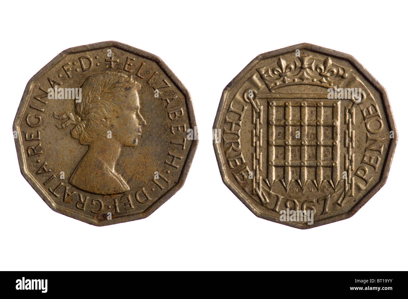 object on white - coins of English close up Stock Photo - Alamy