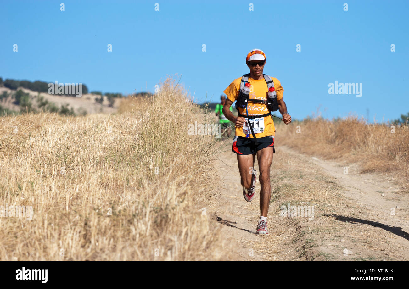 Moroccan extreme distance runner Lahcen Ahansal, winner of the 2010 Al ...