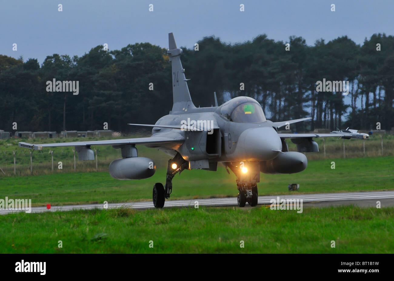 Saab JAS 39 Gripen single engined fast military Swedish jet fighter ...