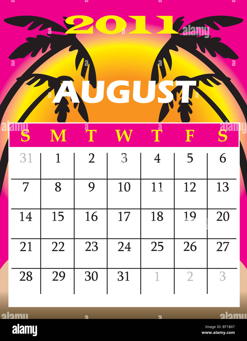 Illustration of 2011 Calendar with a monthly, I have all 12 months ...