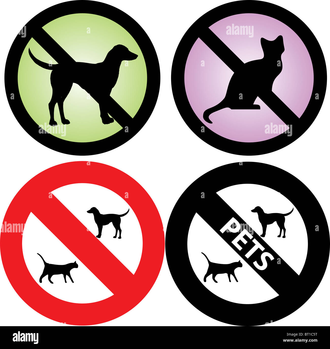 Vector Illustration of four Pets Signs. See my others in this series ...